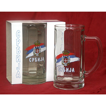 Staklena krigla "Srbija" - Mala Srpska Prodavnica