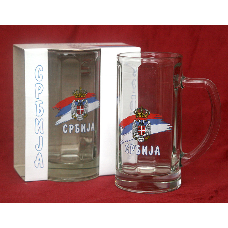 Staklena krigla "Srbija" - Mala Srpska Prodavnica