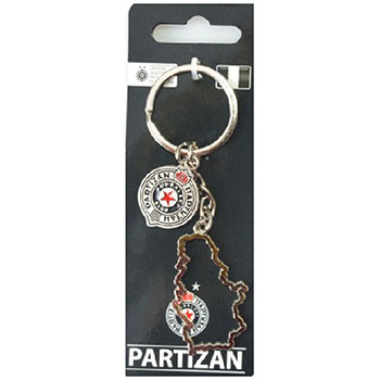 Privezak "Mapa Srbije" FK Partizan 2362 - Mala Srpska Prodavnica